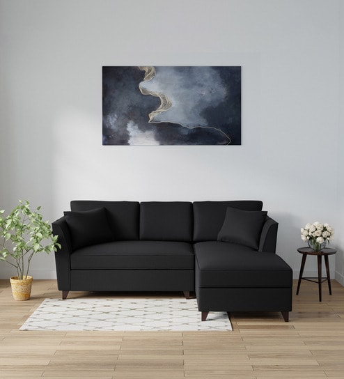 Buy Miranda Fabric LHS 2 Seater Sectional Sofa In Charcoal Grey Colour ...