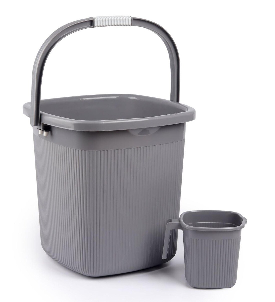 Buy Modern 18 Ltrs Grey 2 Pc Polypropylene Bucket Set by Regalo at 56% ...
