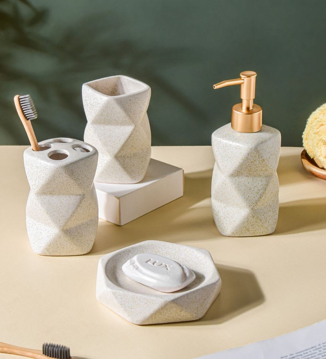 Buy Modern Luxury Ceramic White Bath Set (Pack of 4) at 30% OFF by ...