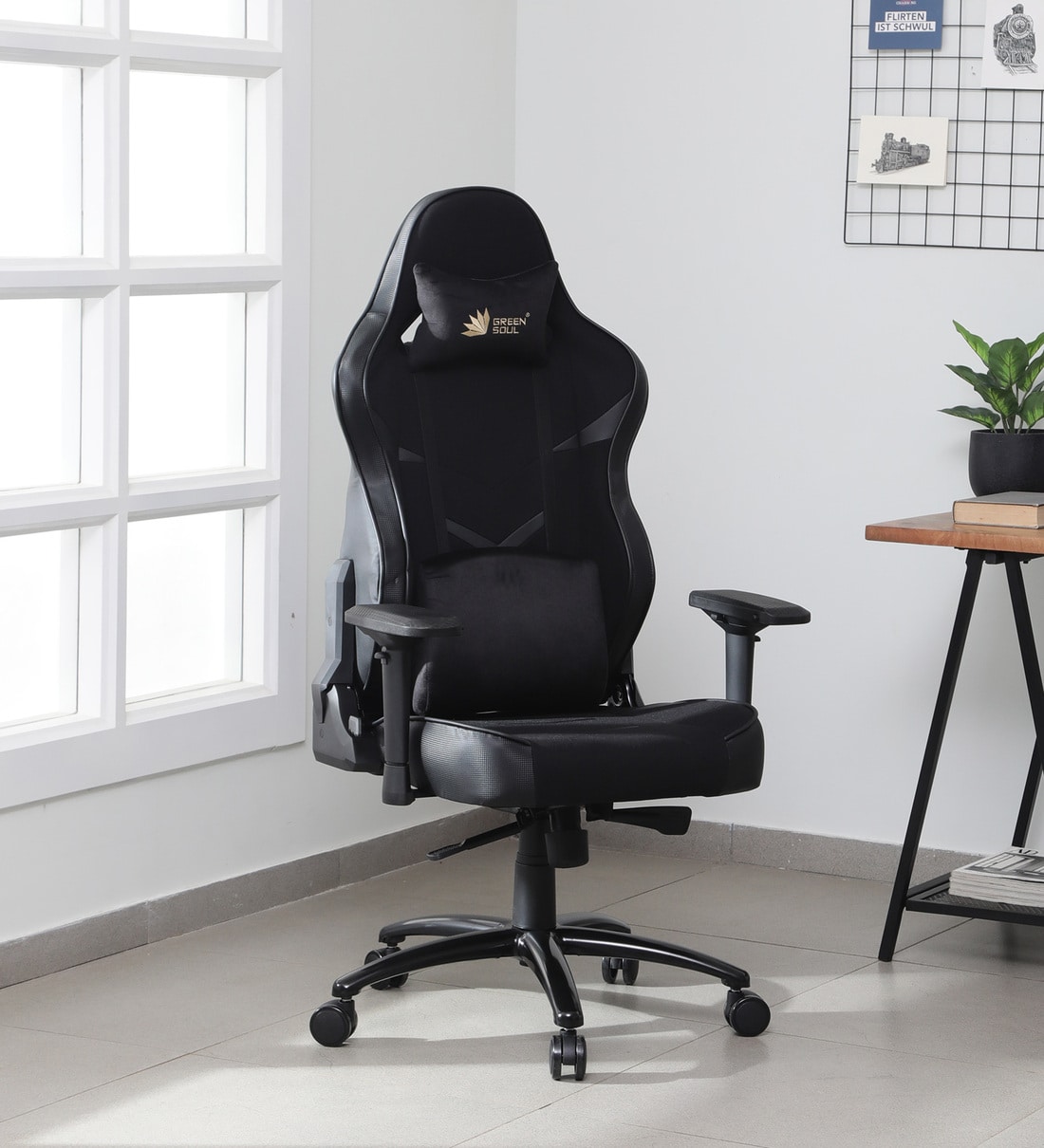 Buy Monster Rep Fabric Gaming Chair in Black Colour Online - Gaming ...