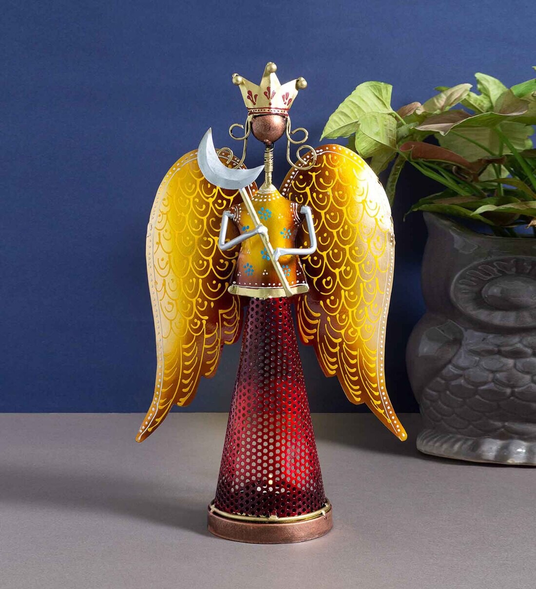 Buy Moon Fairy Angel Multicolour Wrought Iron T-Light Holder at 62% OFF ...