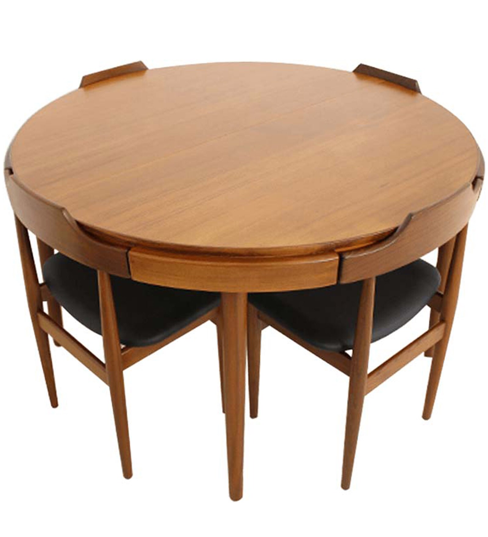 Buy Modern Four Seater Dining Set with Rounded Table and Leatherette ...