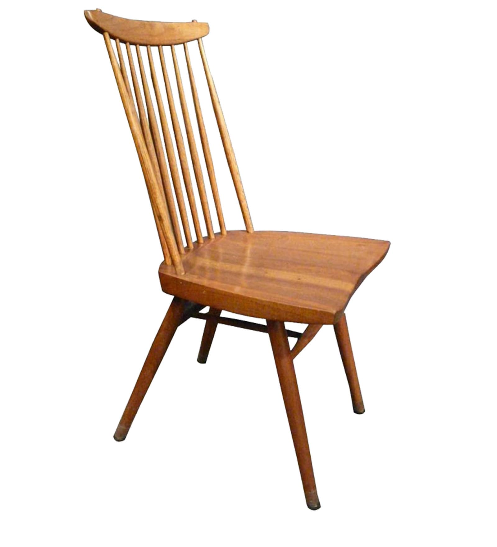 Buy Modern Spindle Back Dining Chair with Contoured Seat in Brown ...