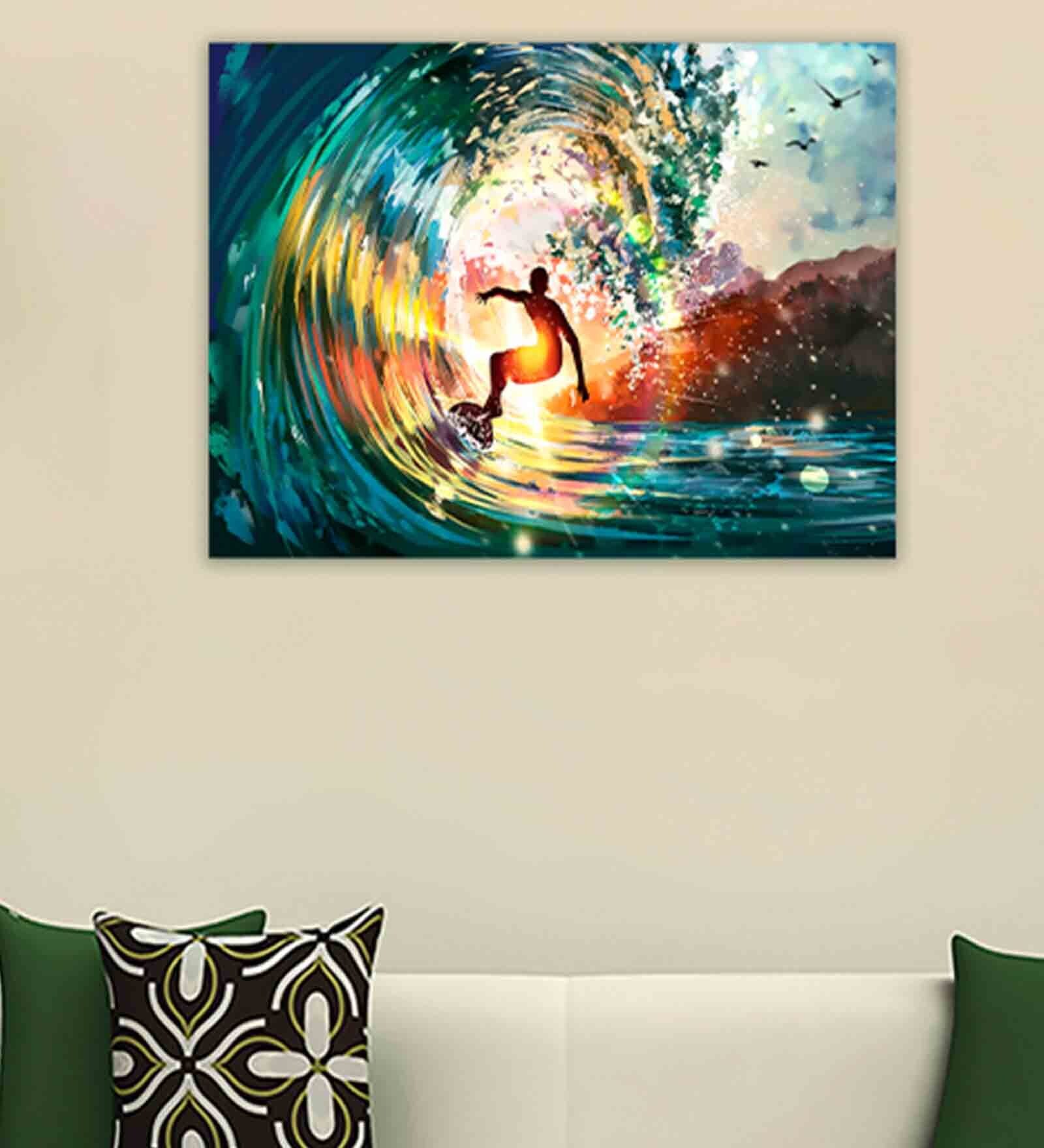 Buy Mordern Art Toughened Glass Wall Painting By Flair Glass Online ...