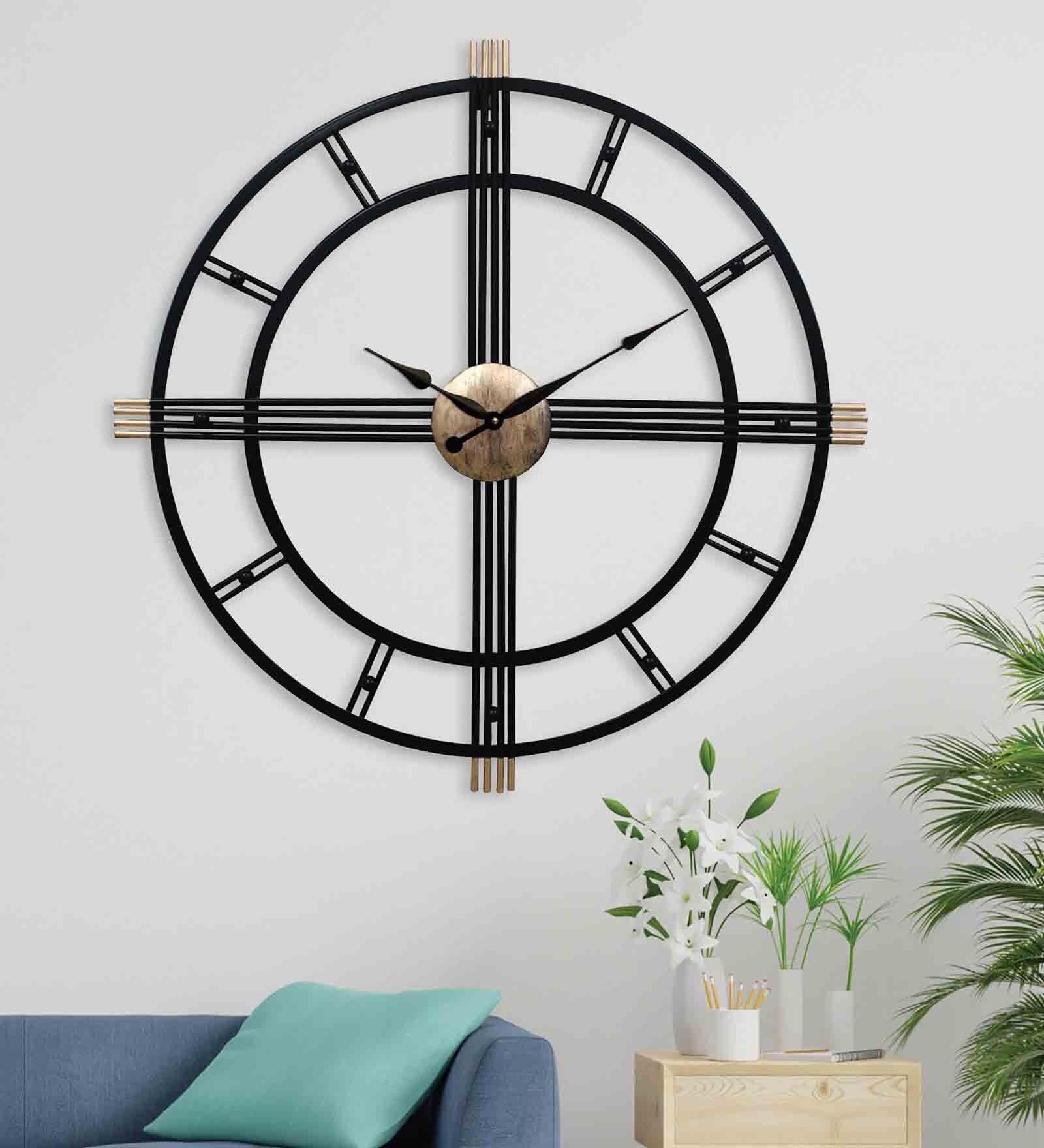 Buy Mordern Black Metal Wall Clock by Random at 63% OFF by Random ...