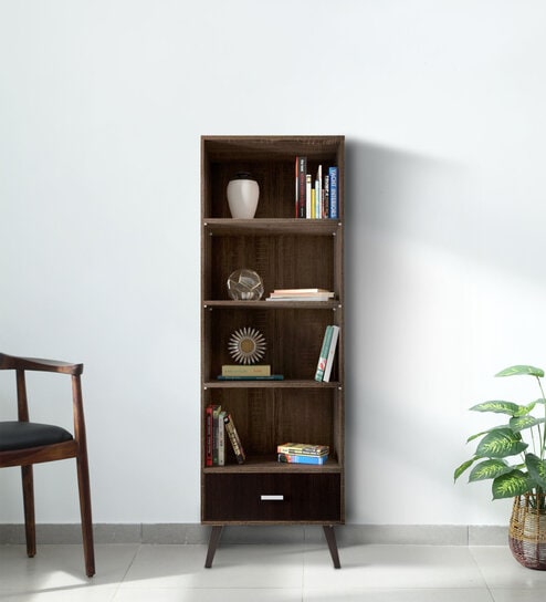 Buy Mokuzai Book Shelf in Oak Finish Online - Contemporary Book Shelves ...