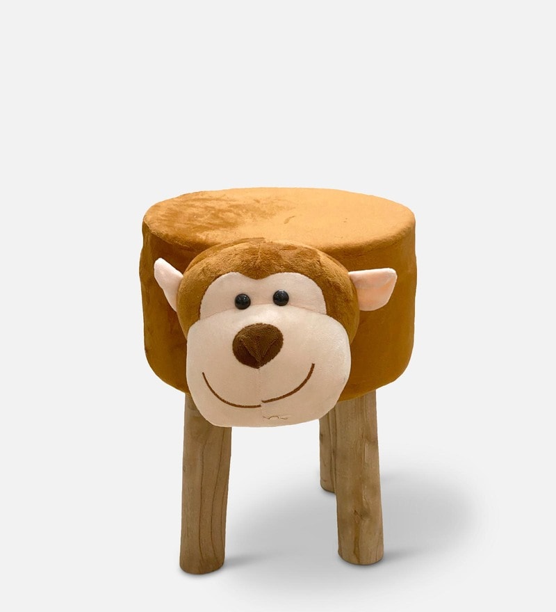 Buy Monkey Fabric Kids Stool in Brown Colour Online - Kids Stools ...