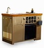 Buy Model Z All-In-One Metal Bar Cabinet in Gold Lattice & Brown Finish With Built-In 30L Godrej ...