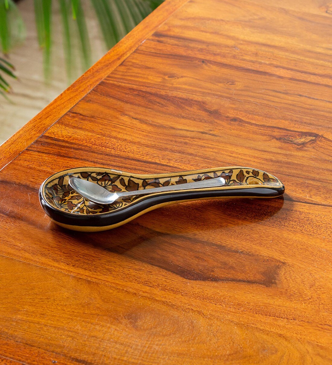 Buy Mughal Floral Hand- Painted Multicolour Ceramic Spoon Rest at 40% ...