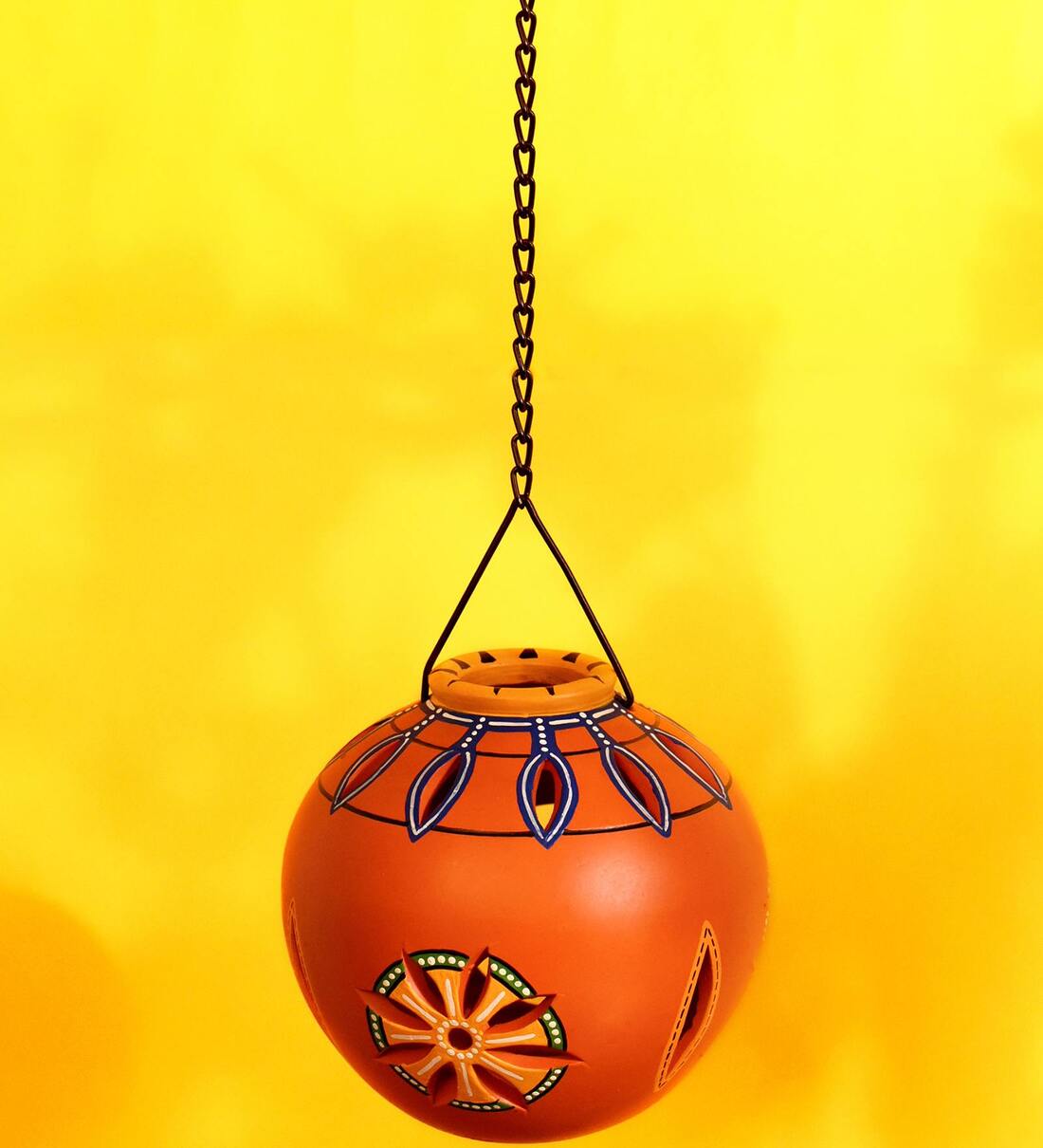 Buy Multicolor Terracotta Hanging Tea Light Holder by Aakriti Art ...