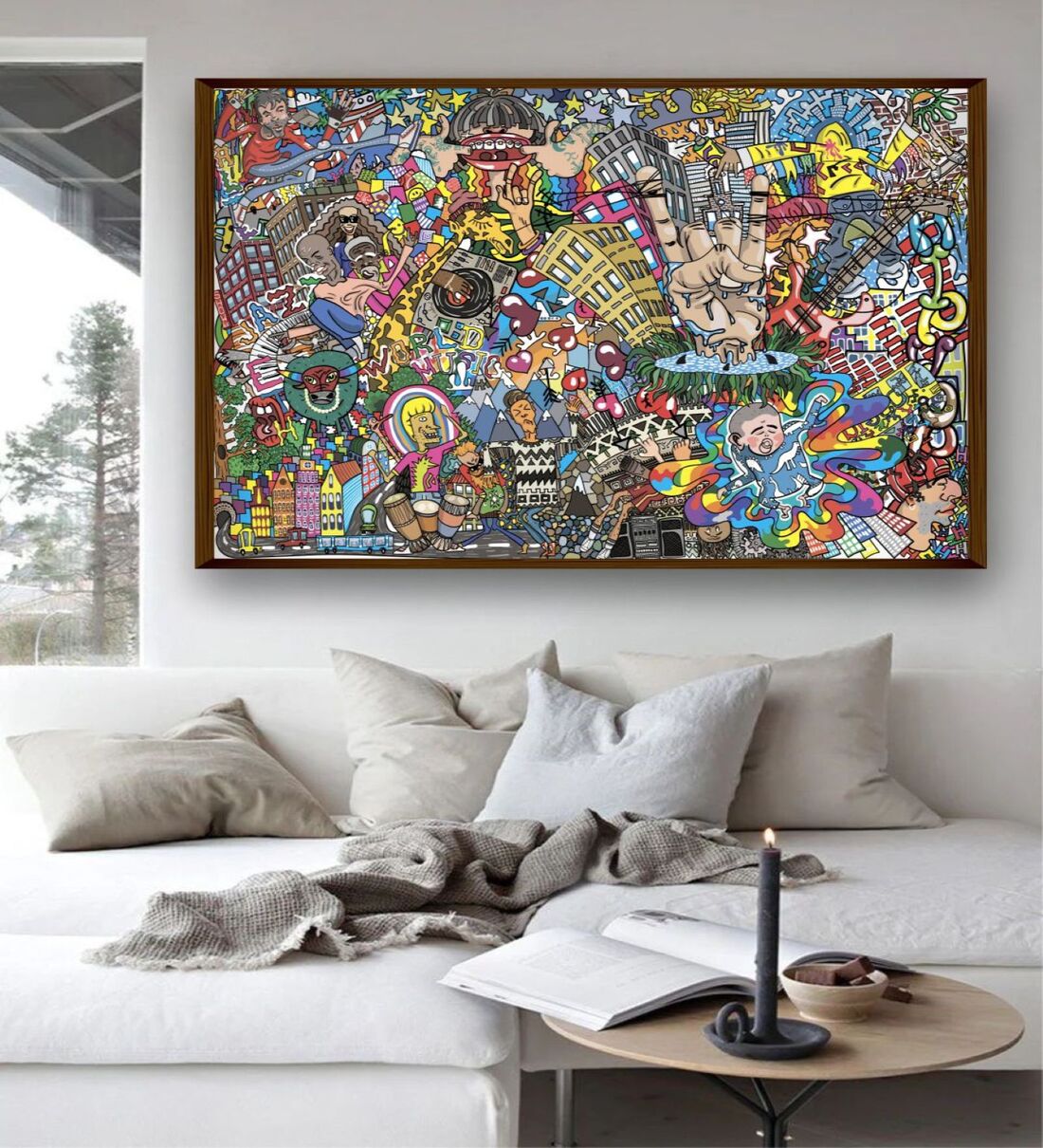 Buy Gear Designs Multicolor Canvas Framed Abstract Art Print at 75% OFF ...