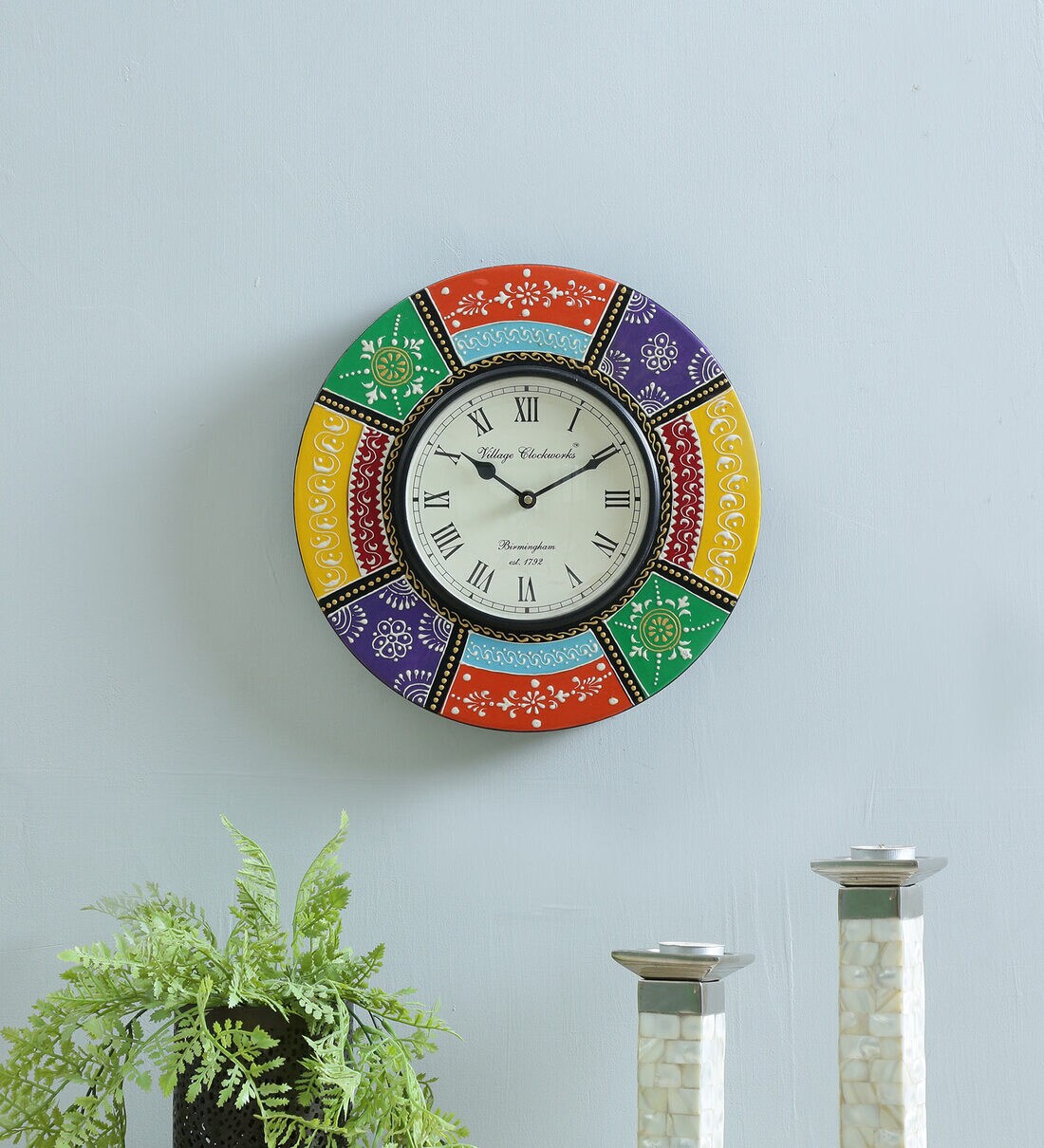 Buy Multicolour Analog Traditional Wall Clock at 51% OFF by Ujjwal Wood ...