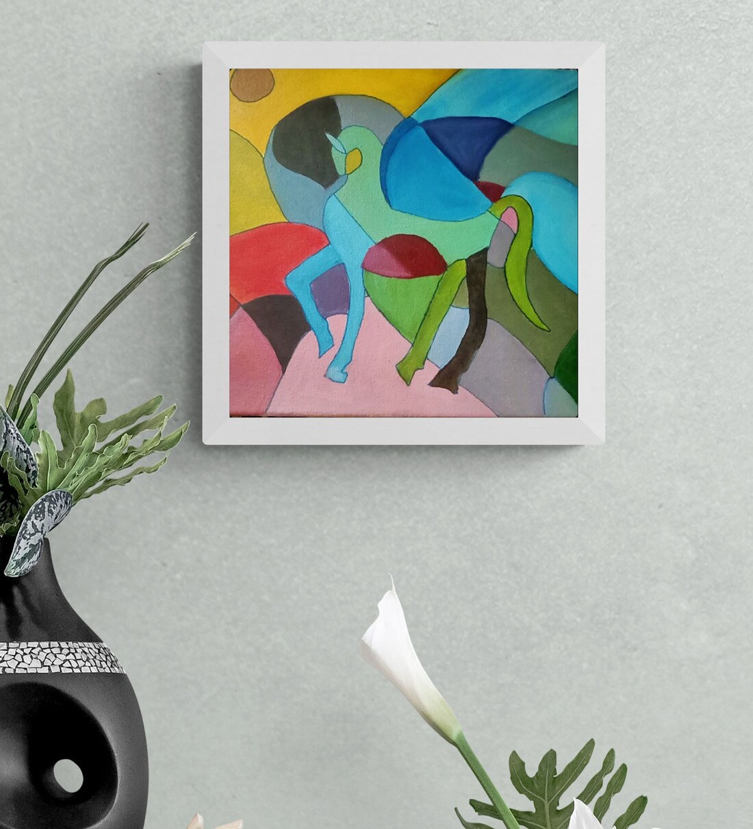 Buy Multicolour Canvas Framed Hand Paintings by Atypical Advantage at ...