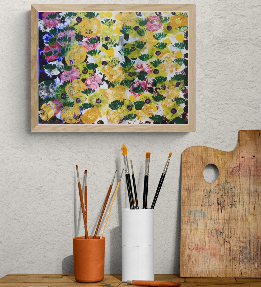 Buy Multicolour Canvas Unframed Hand Paintings by Atypical Advantage at ...