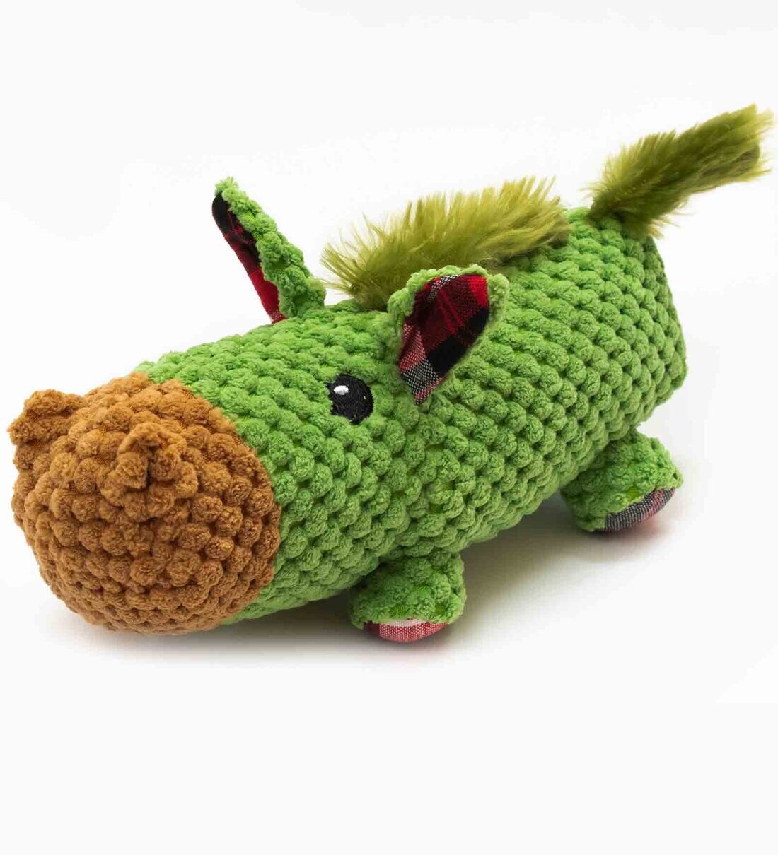 Buy Rhino Shape Green & Brown Cotton Squeaky Plush Dog Toy at 3% OFF by ...