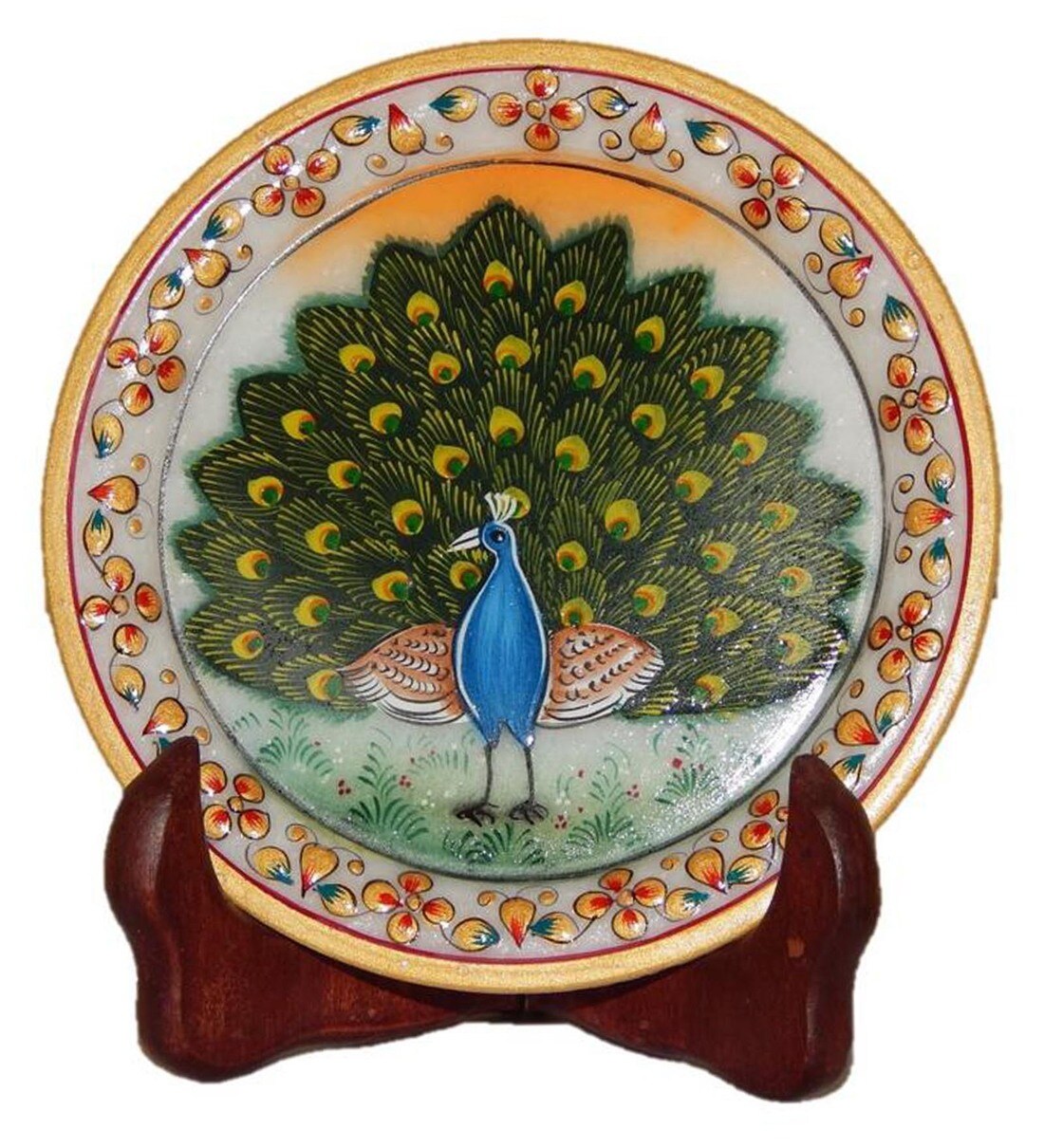 Buy Multicolour Marble Tabletop Plate by Devi Handicrafts Online ...