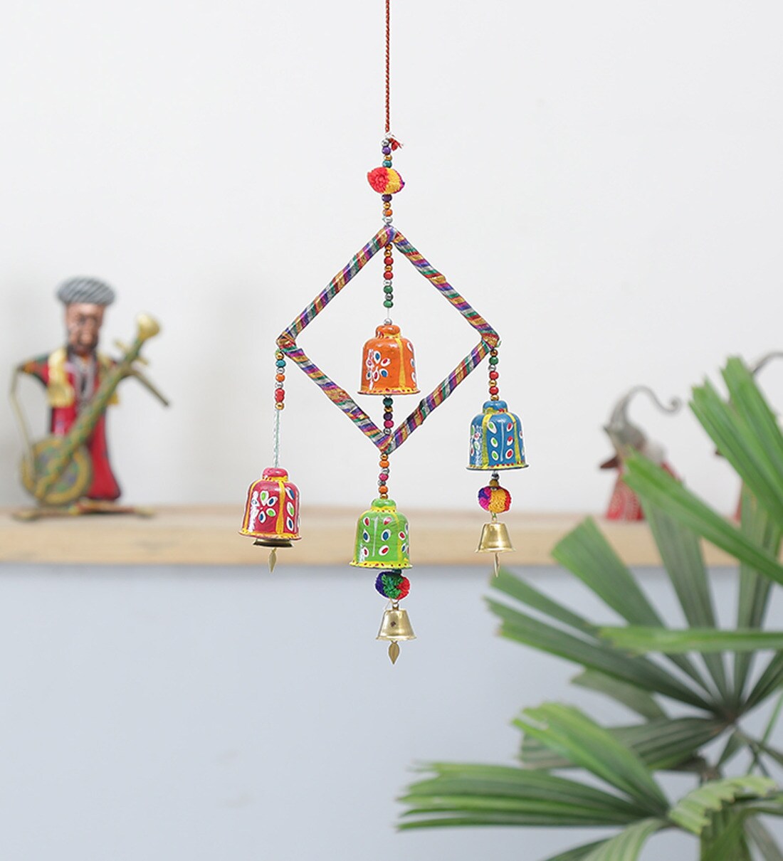 Buy Multicolour Paper Mache Bell Door Hanging by Godeccor Online ...