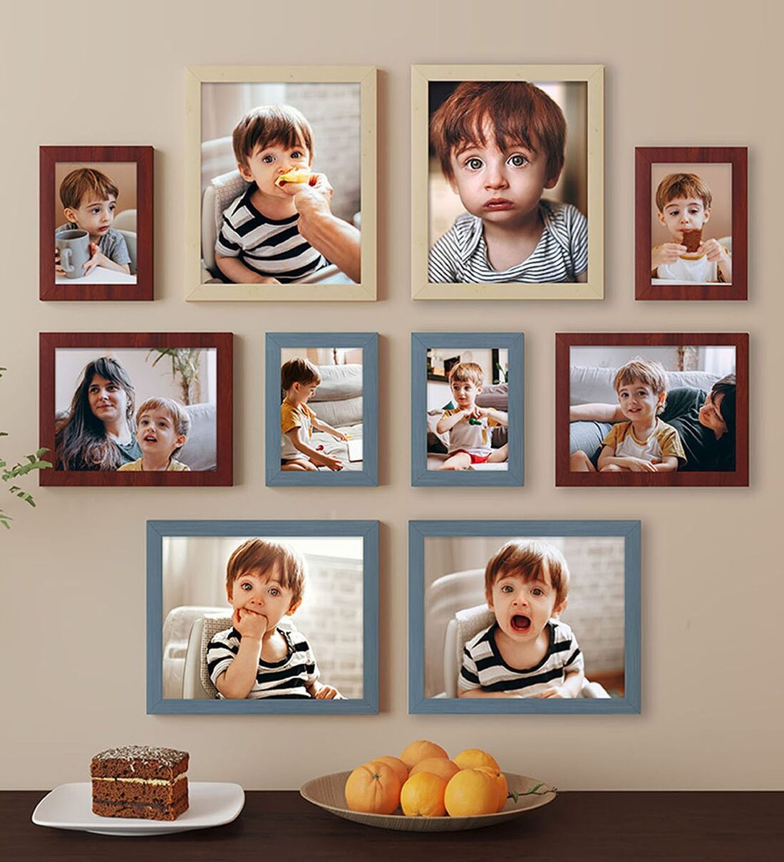 Buy Multicolour Synthetic Wood (Set of 10) Photoframes by Art Street at ...