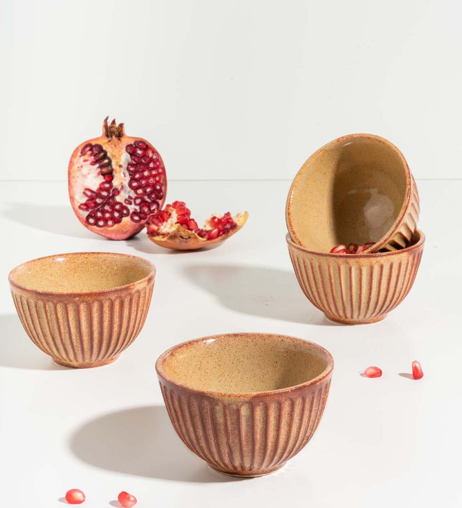Buy Umber Pink Ceramic (Set of 4) Dinner Bowl Online - Dinner Bowls ...
