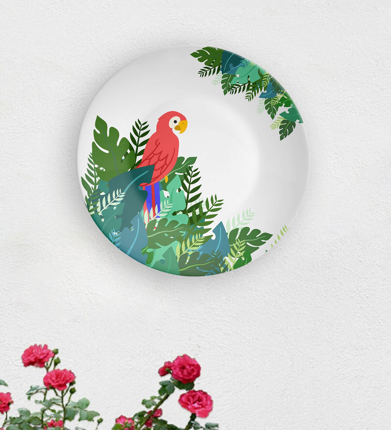 Buy Green Ceramic Parrot Paradise Decorative Wall Plate at 30% OFF by ...