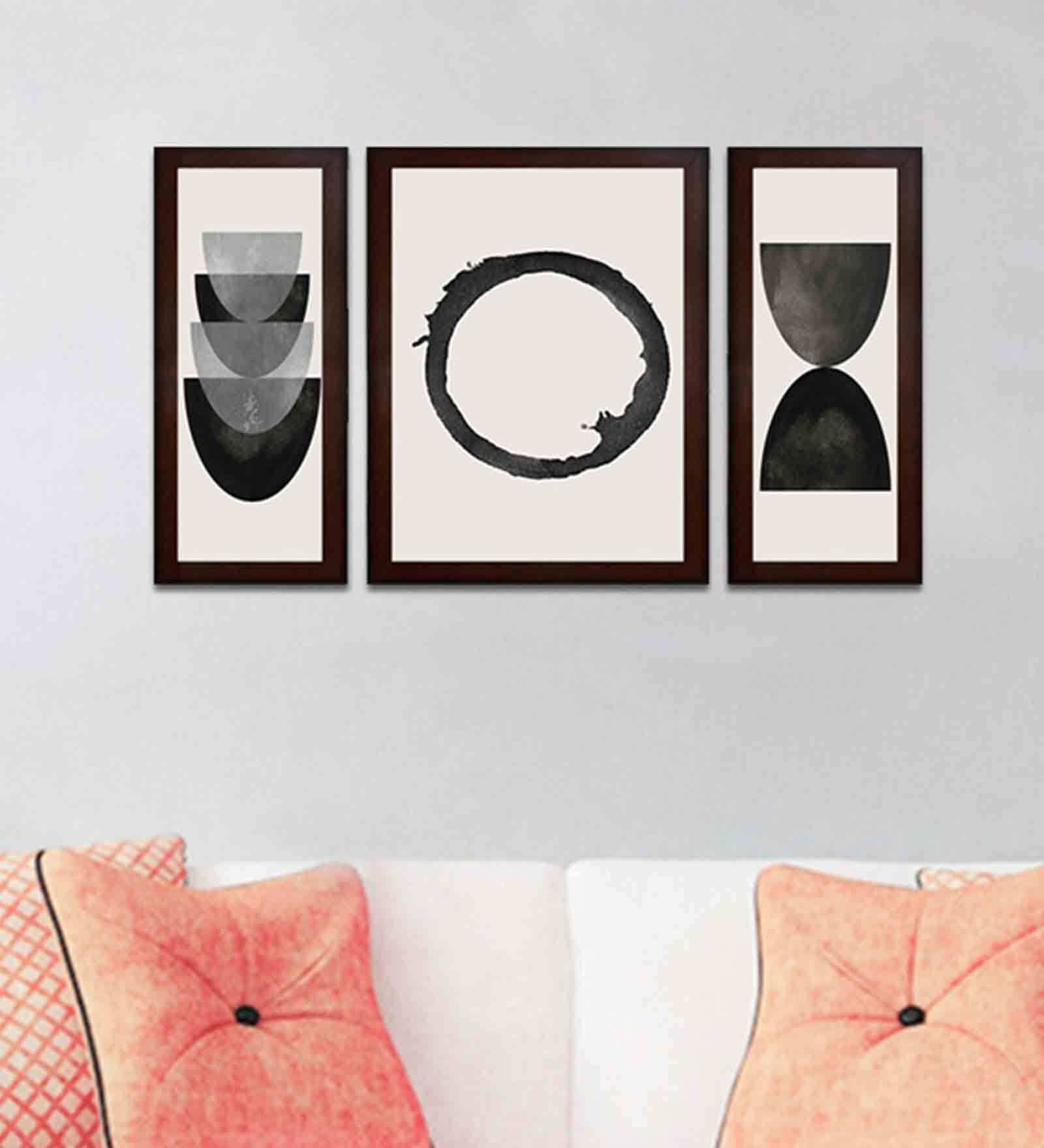 Buy Studio Multicolour MDF Framed Abstract Art Print Set of 3 at 33% ...