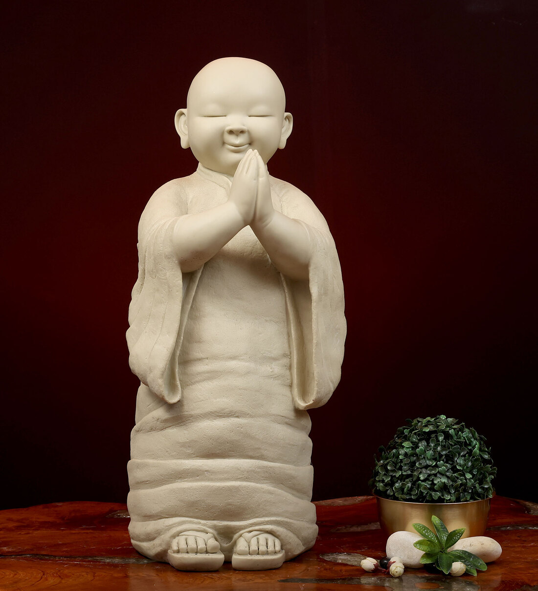 Buy Namaste Monk Marble White Religious Idol at 10% OFF by Urbancart ...