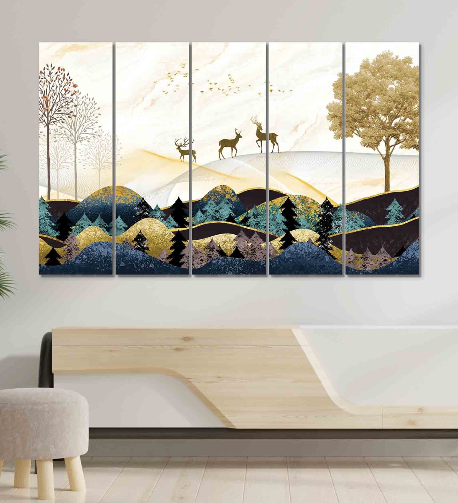 Buy Nature Art Multicolour MDF (Set of 5) Art Panels at 70% OFF by ...