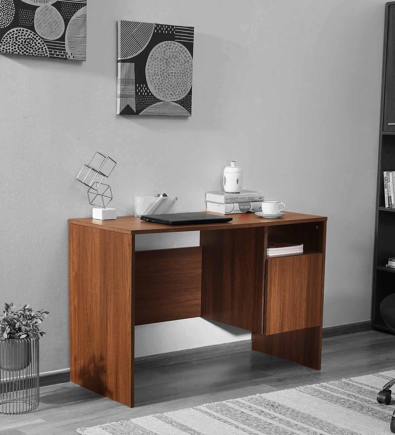 Buy Nen Writing Table in Dark Oak Finish Online - Modern Writing Tables ...