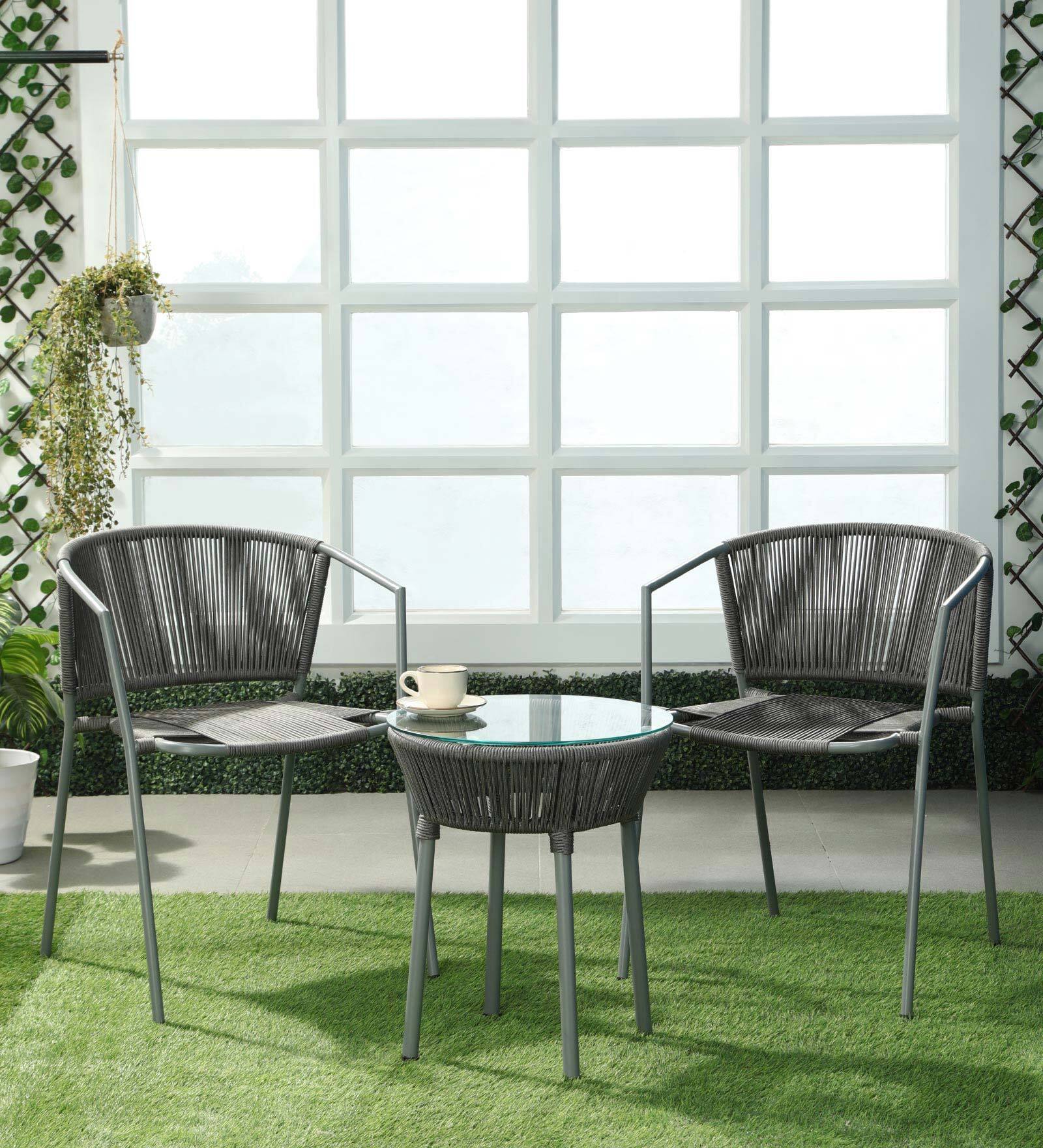 Buy Outdoor Polyester Table and Chair Set in Grey & Grey Colour at 35% OFF by Advent ...