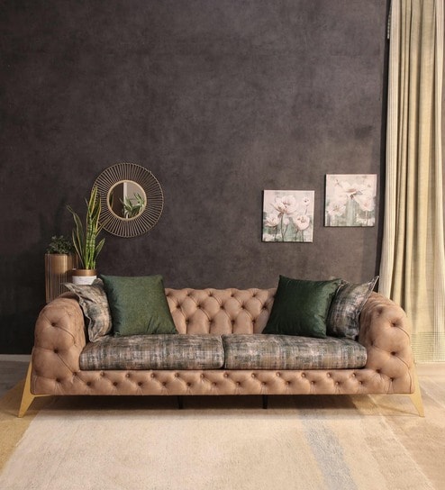 Buy Newscala Four Seater Sofa In Printed Multicolor Colour Online ...