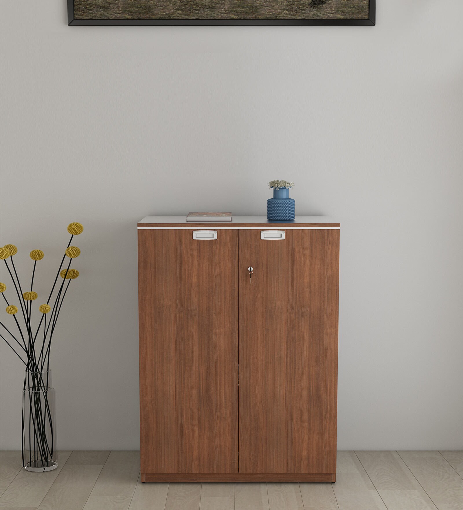 Buy Nova 2 Door File Cabinet In Walnut Finish With Lock Online - File ...