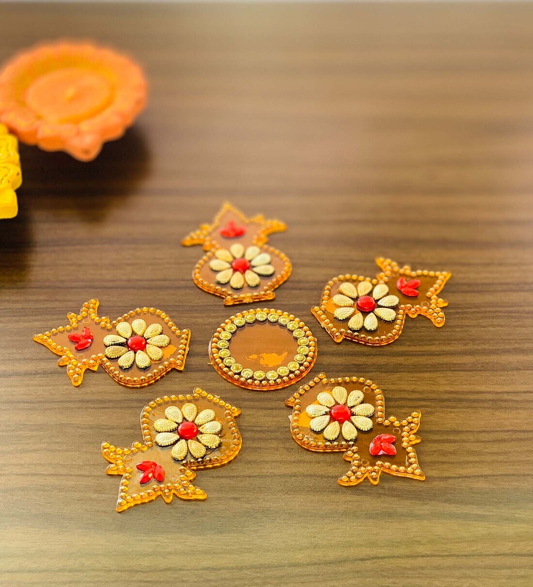Buy Orange Kalash Acrylic Rangoli by Suriti the culture shop at 27% OFF ...