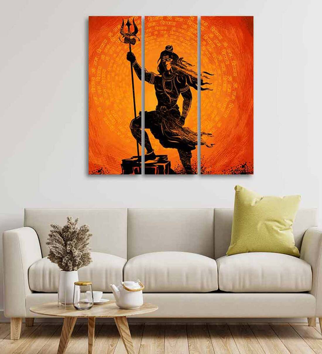 Buy Orange Lord Shiva Canvas Wall Painting By VibeCrafts at 53% OFF by ...