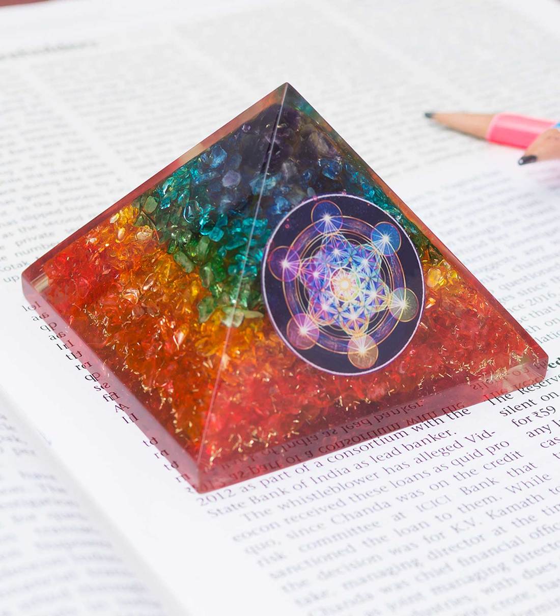 Buy Orange Resin Bewitching Pyramid Prism by Golden Peacock Online ...