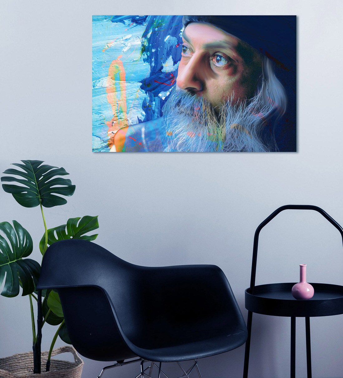 Buy Osho Multicolour Canvas Teakwood And MDF Framed Spiritual Art Print ...