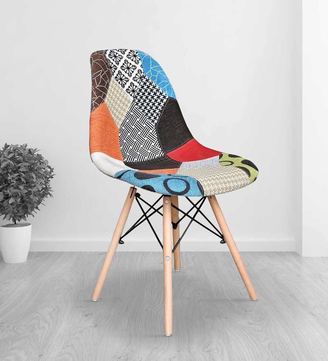 Buy Patchwork Eames Iconic Chair in Multicolor Color by KAG Concept Online - DSW Replica Chairs ...