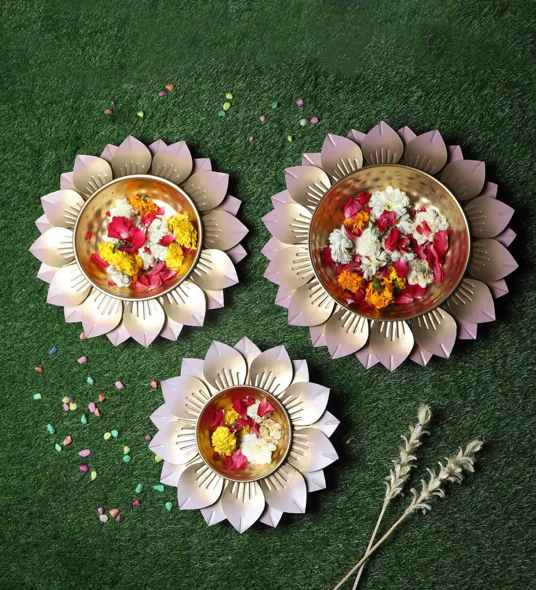 Buy Pink Iron Uril Bowl With Flower Design By Amaya Decors at 23% OFF ...