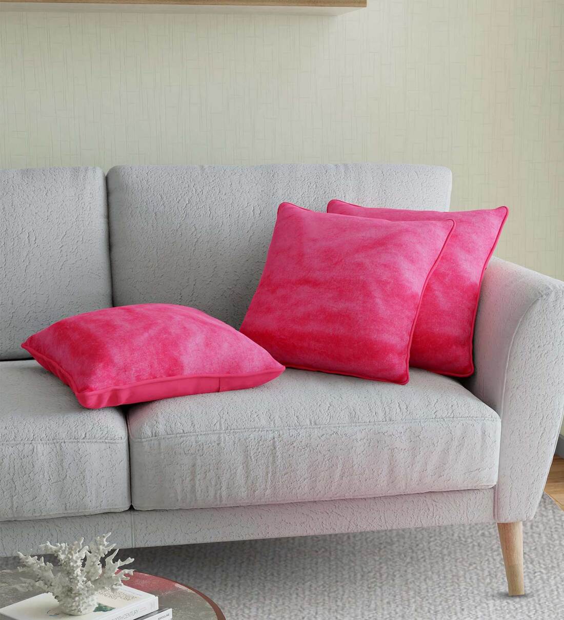 Buy Pink Solid Cotton 16 x 16 Inch Cushion Cover by Jaipur Fabric ...
