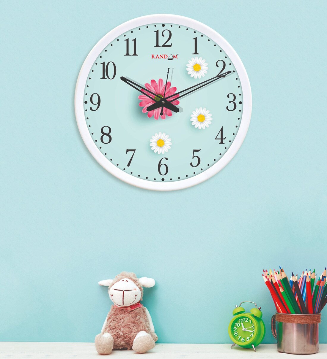 Buy Plastic Daisy Flower Wall Clock In White By Random at 38% OFF by ...