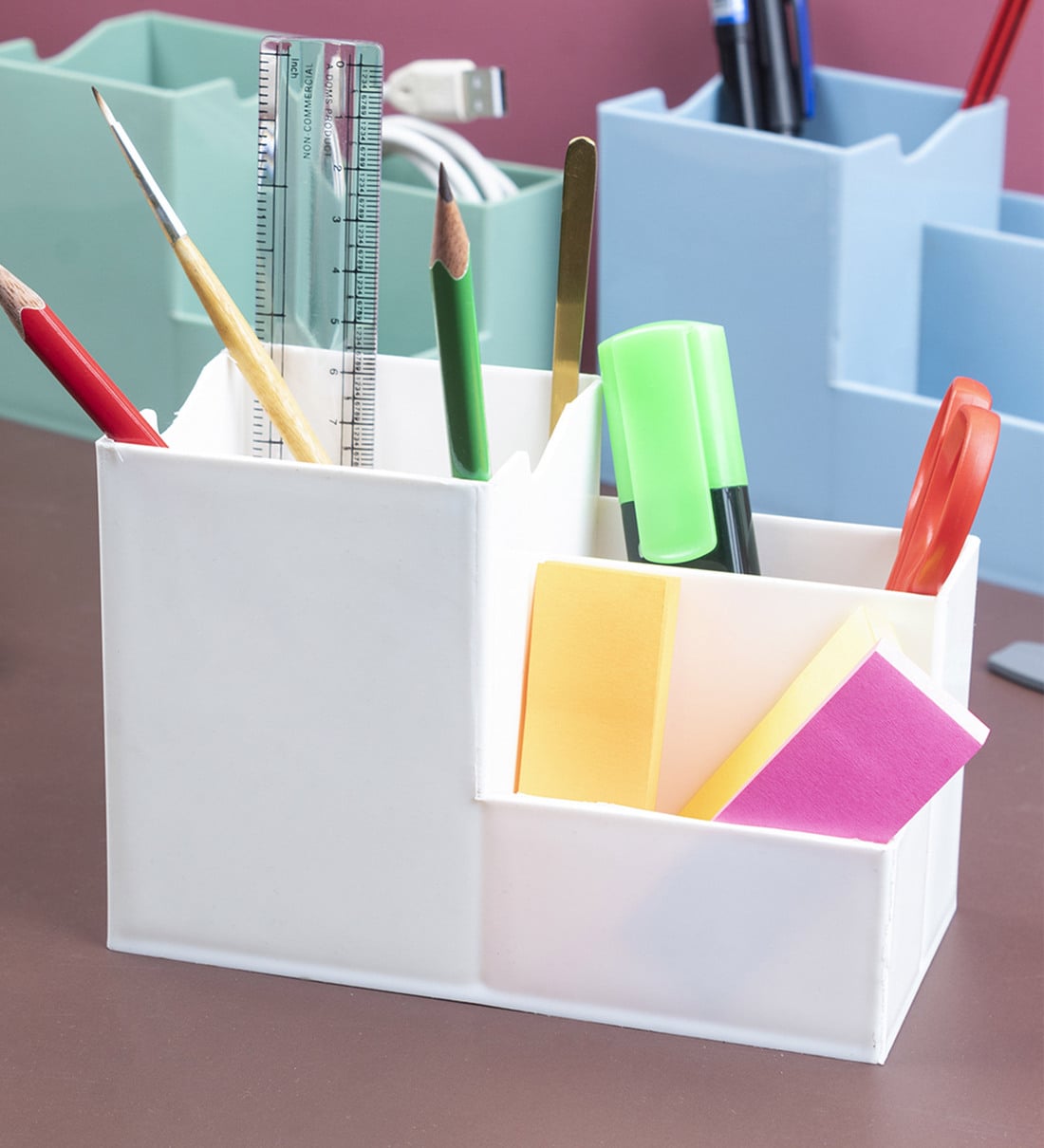 Buy Plastic Pen Holder With 3 Compartments By Market 99 Online - Pen ...