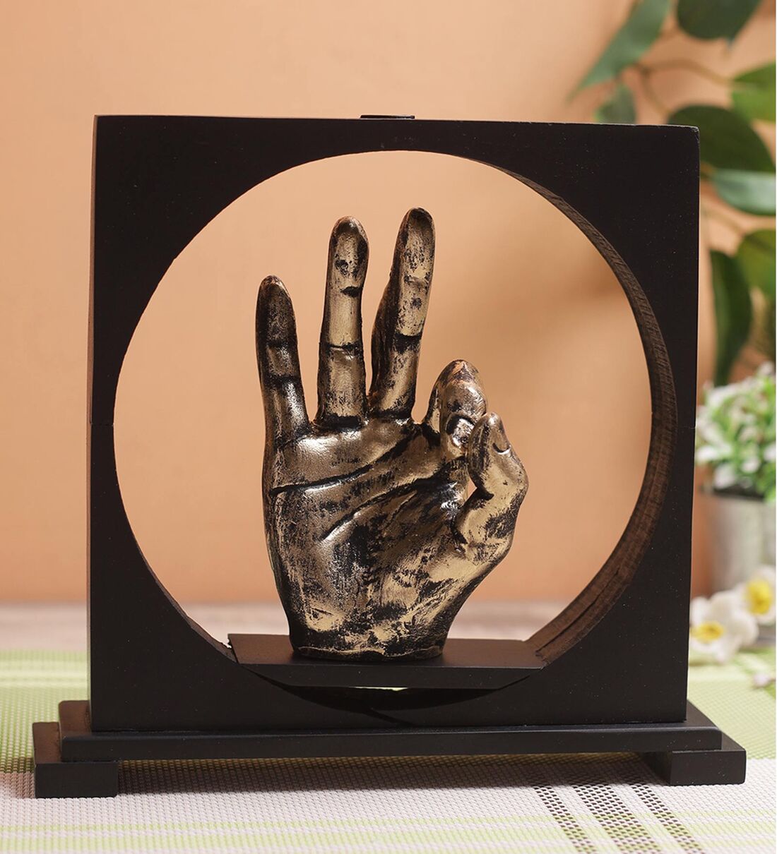 Buy Polyresin & Wooden Hand Sign Showpiece By Craftvatika Online ...