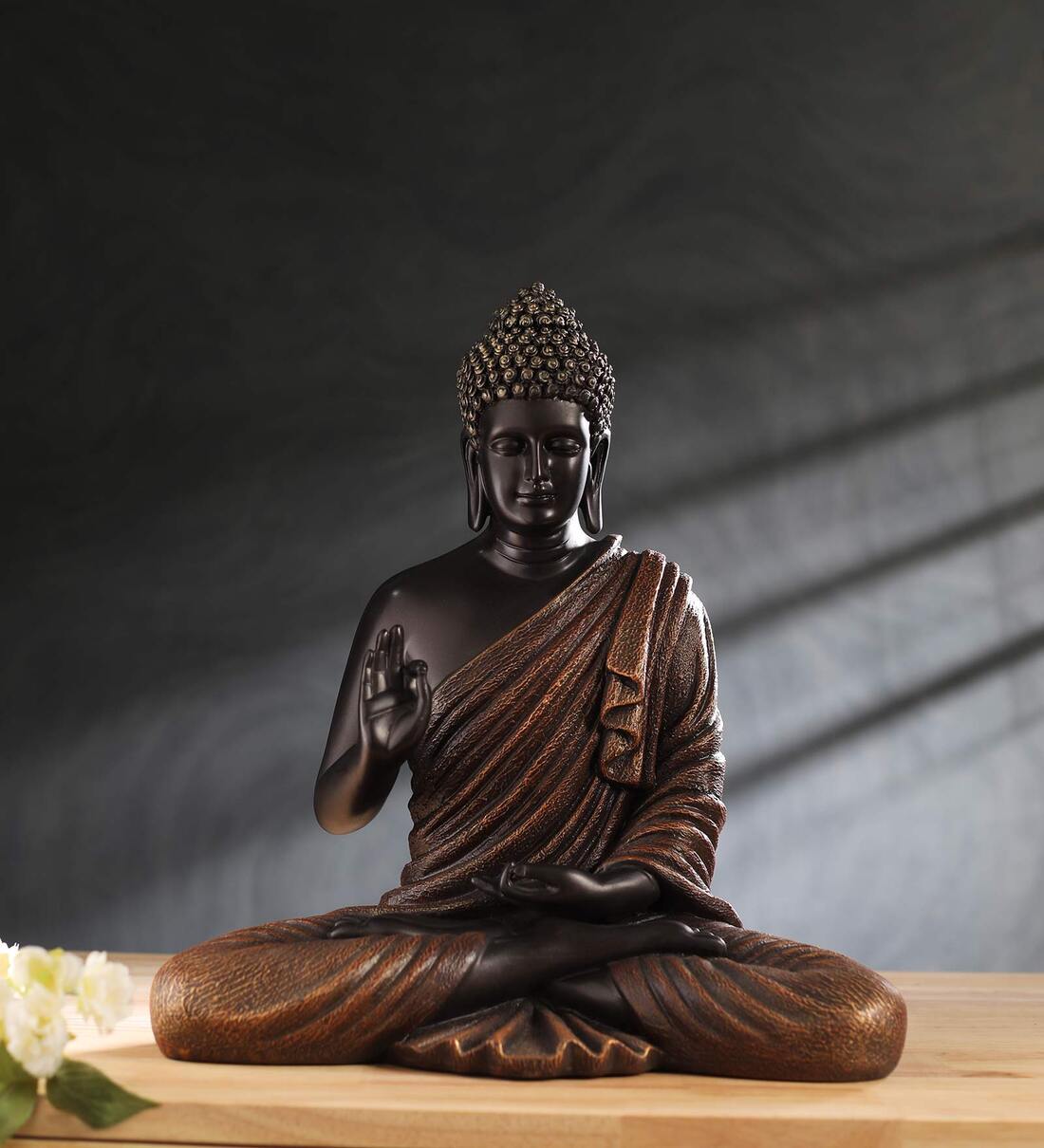 Buy Polyresin Brown & Orange Blessing Buddha 15 Inch at 29% OFF by ...