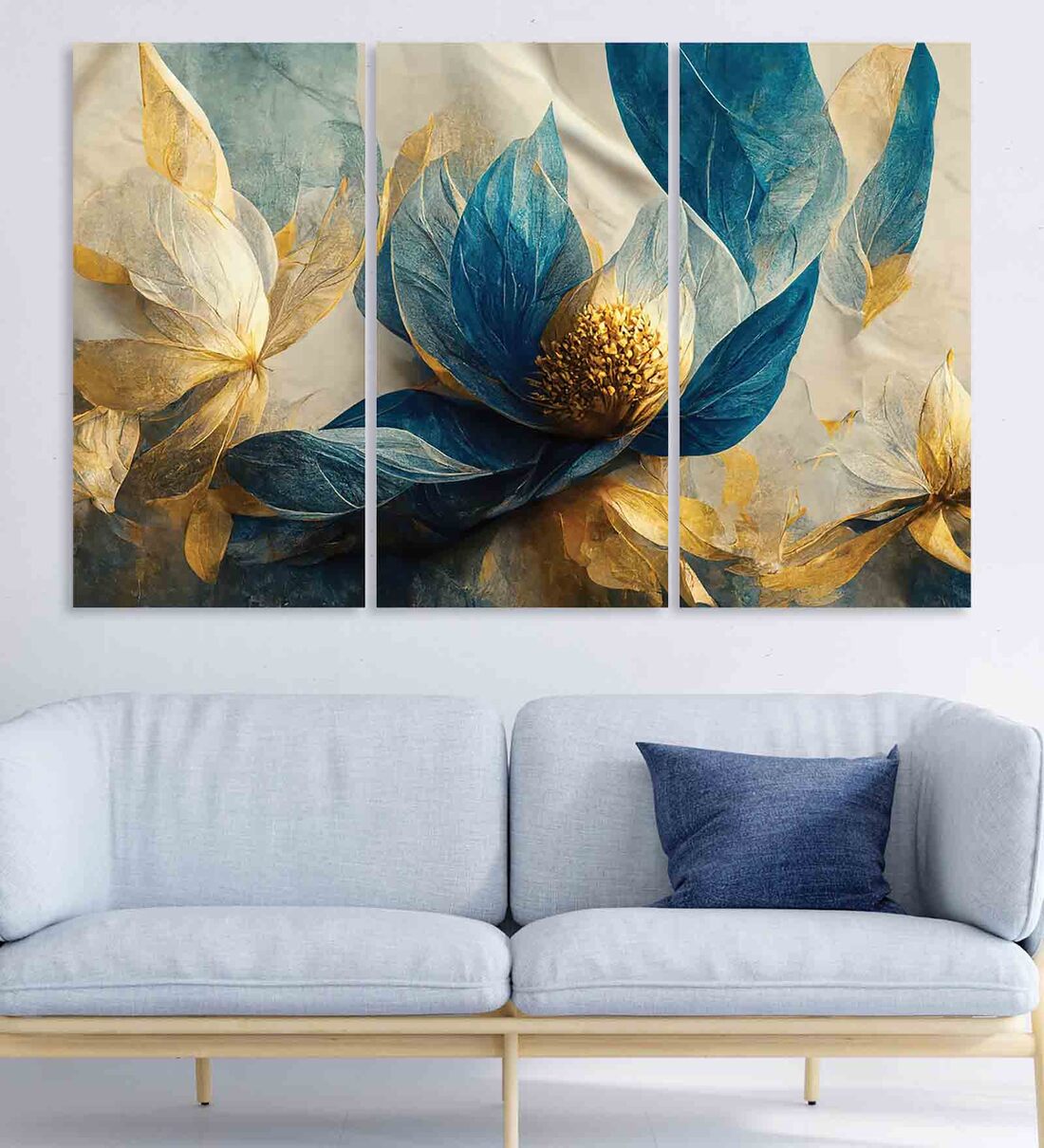 Buy Preety Flower Multicolour Canvas (Set of 3) Art Panels at 70% OFF ...