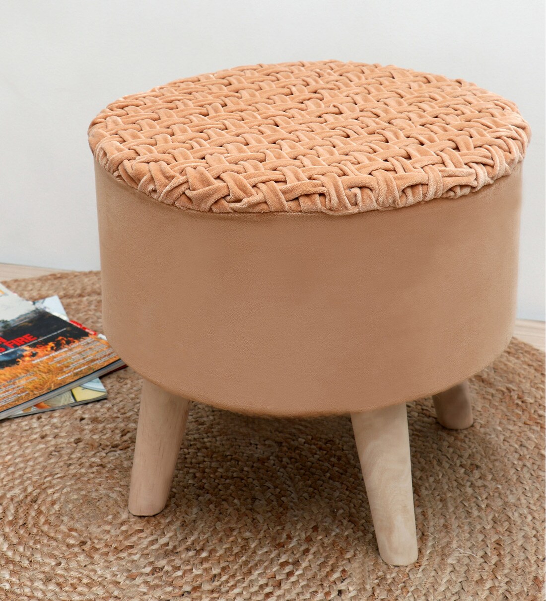 Buy Puffy Seating Stool In Camel Colour at 100% OFF by Sheen decor ...
