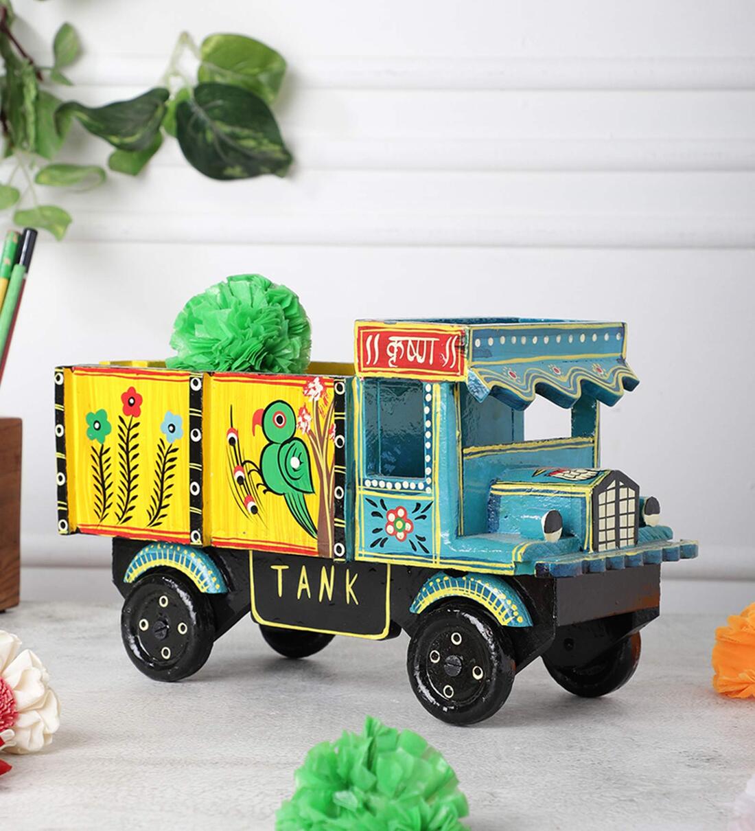 Buy Rajrang Truck Maimi Recycled Wood Showpiece at 25% OFF by Vareesha ...
