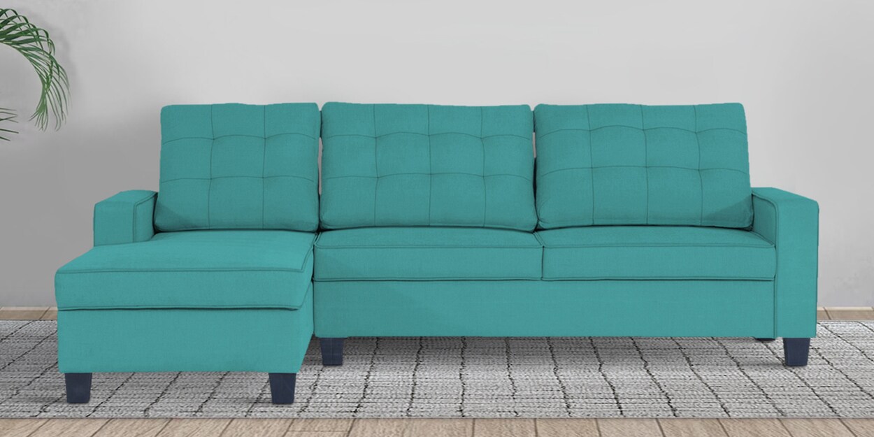 Buy Raptor Fabric RHS Sectional Sofa In Aqua Blue Colour at 35% OFF by ...