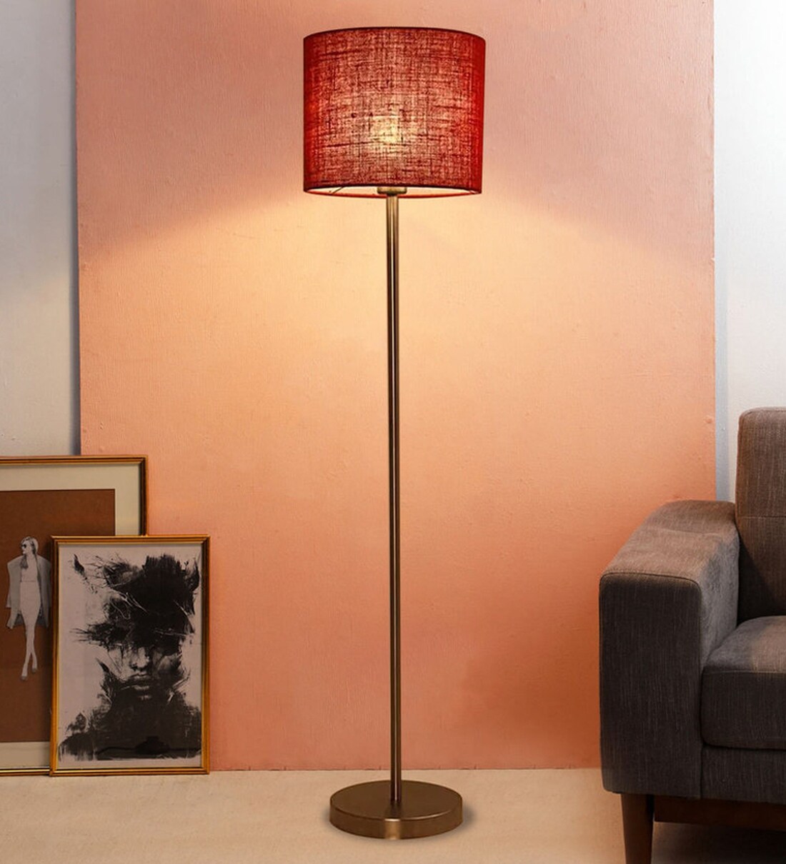 Buy Red Iron Floor Lamp by Lavish Online - Torchiere Floor Lamps ...