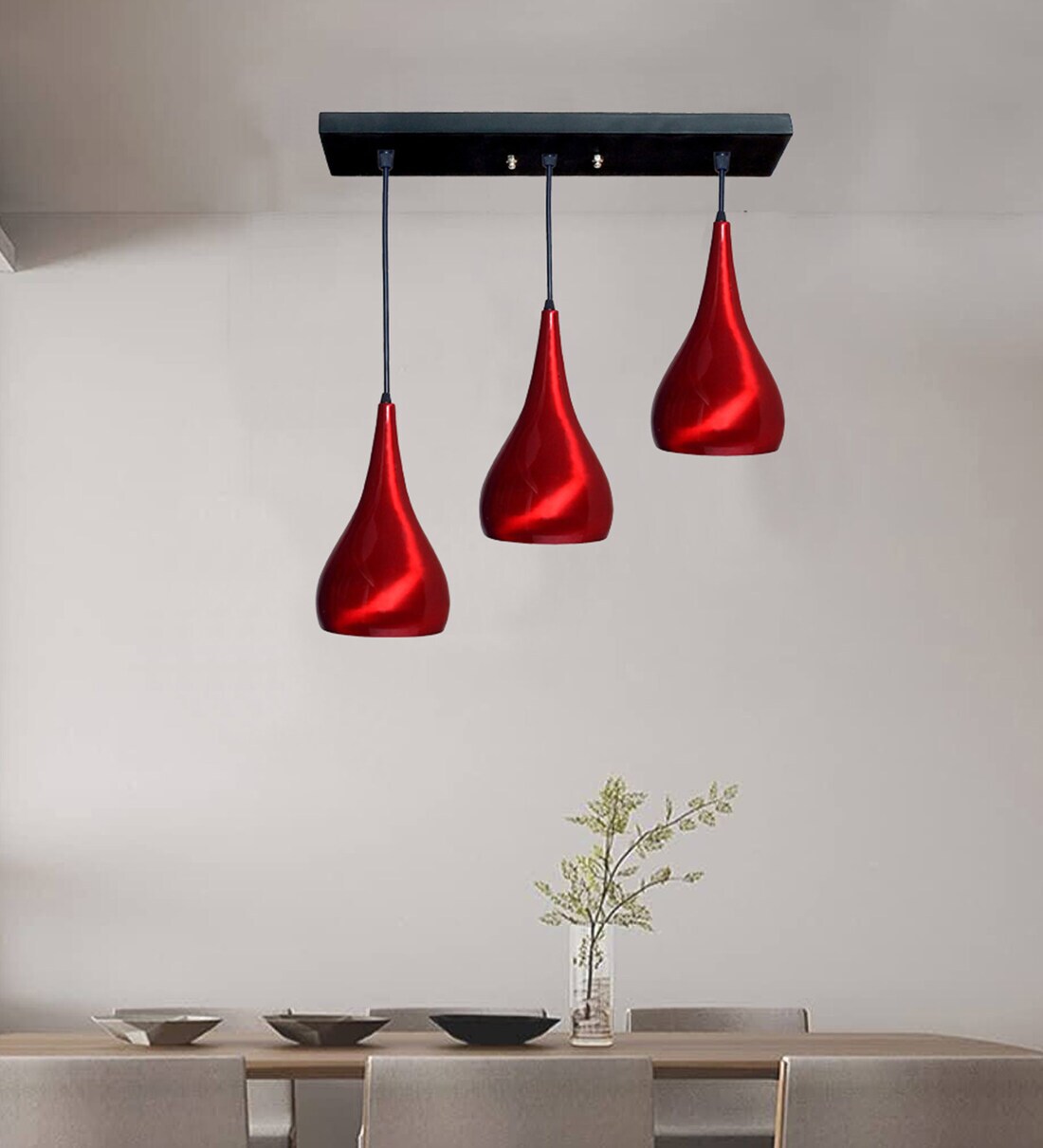 Buy Electa Red Metal Cluster Hanging Light by Greywings Online ...