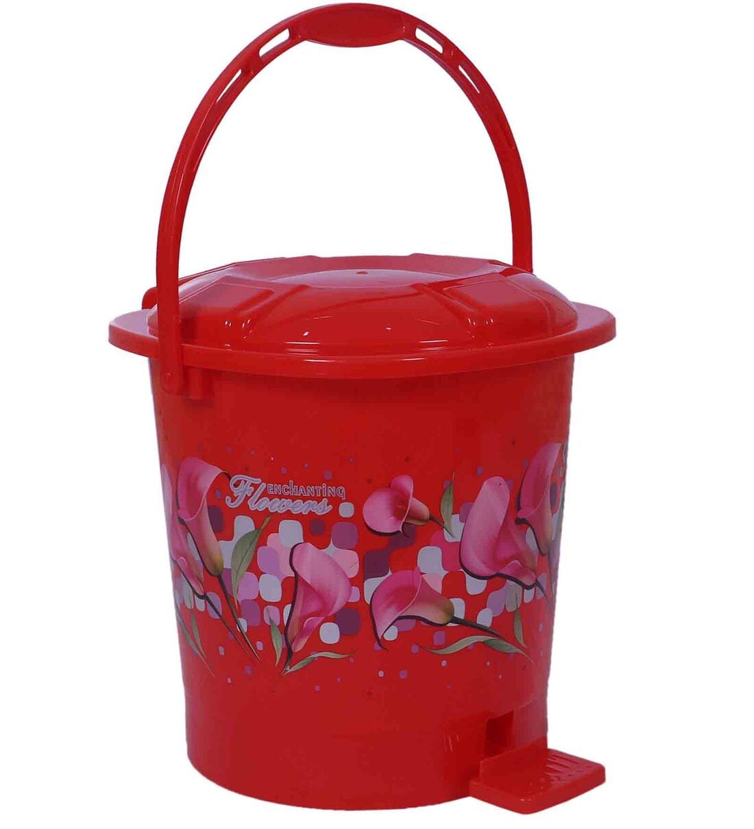 Buy Red Plastic 7 L Pedal & Push 1 Pc Dustbin Online - Dustbins ...
