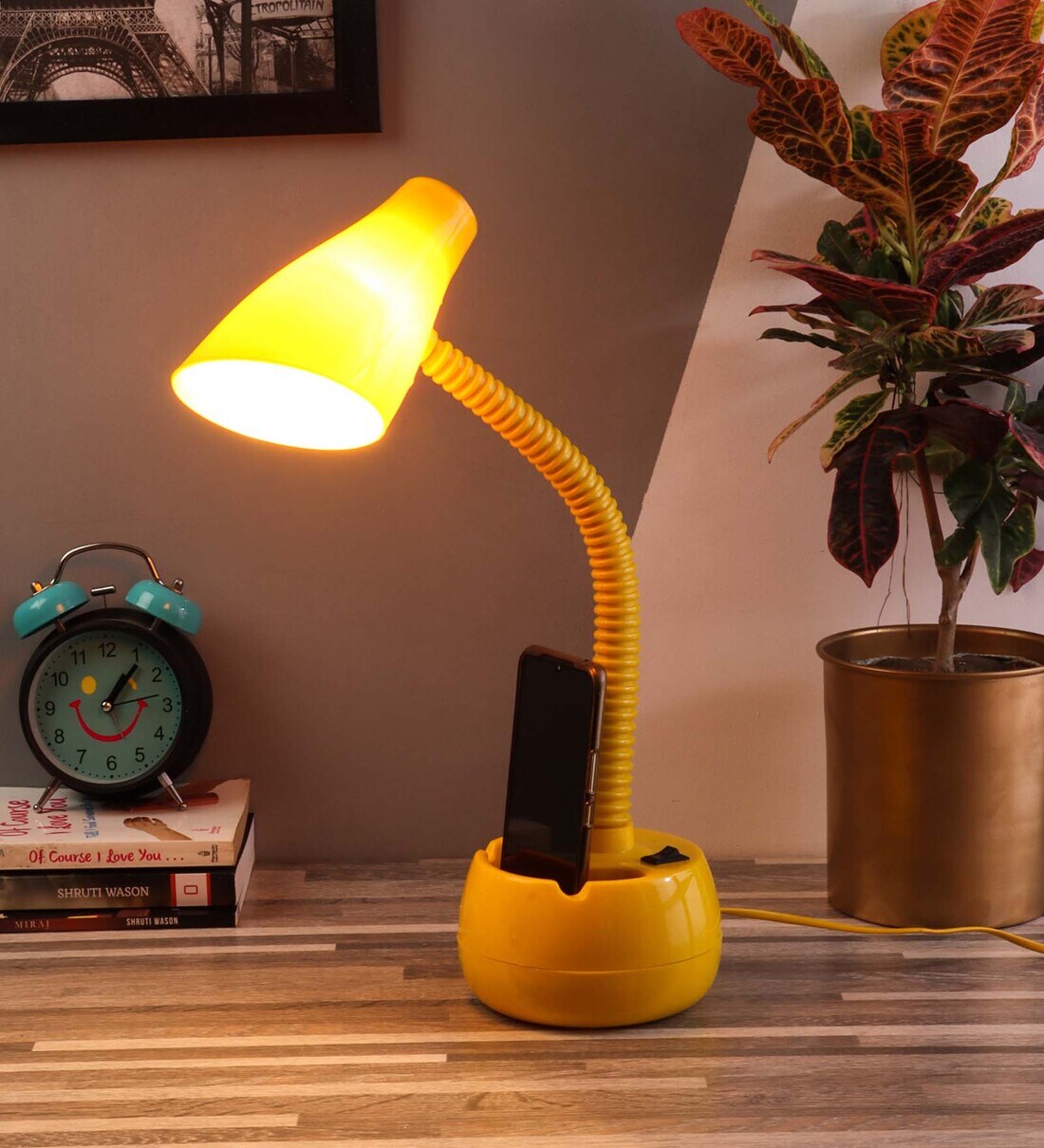 Buy Central Red Study Lamp With ABS Plastic Base By Beverly Studio ...